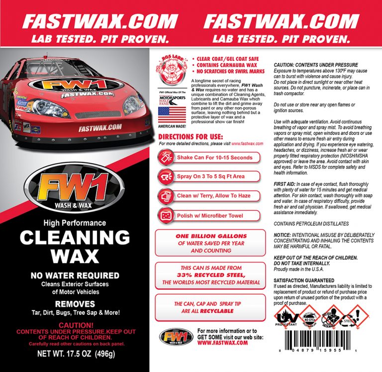 FW1 Wash and Wax Lab Tested, Pit Proven.® — FASTWAX